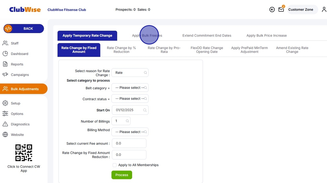 CW UK Members - How to process a bulk freeze