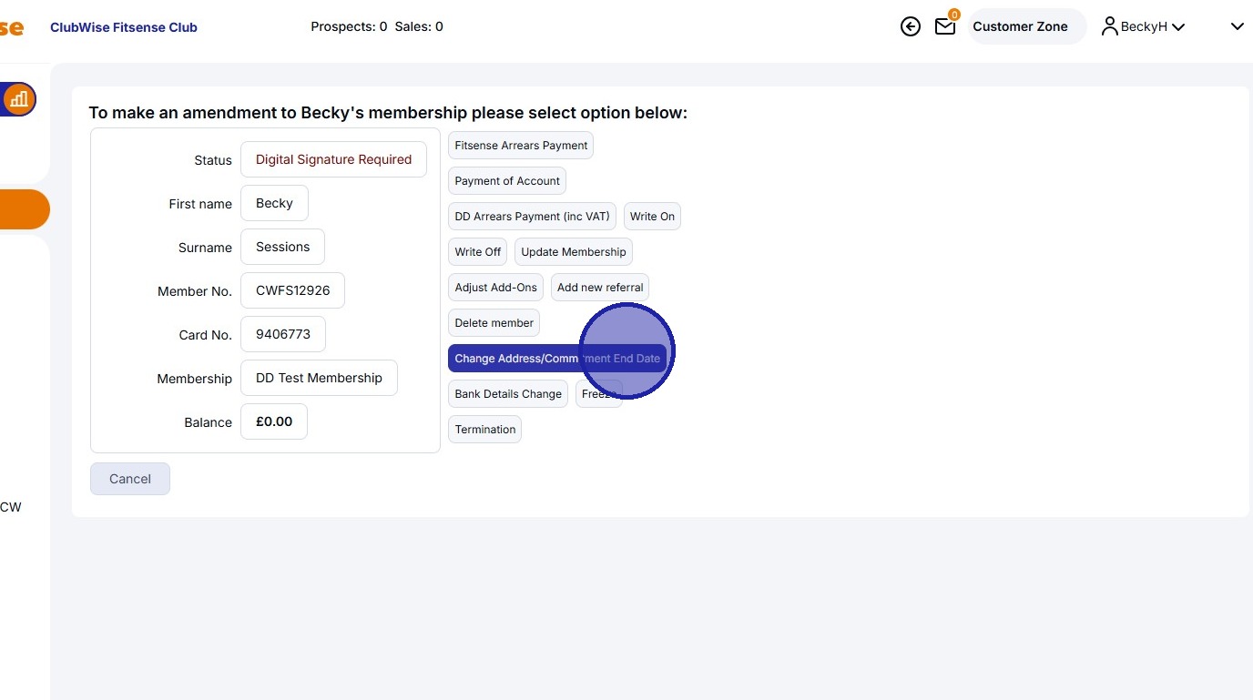 CW UK Member How to change the members address - Contract Management