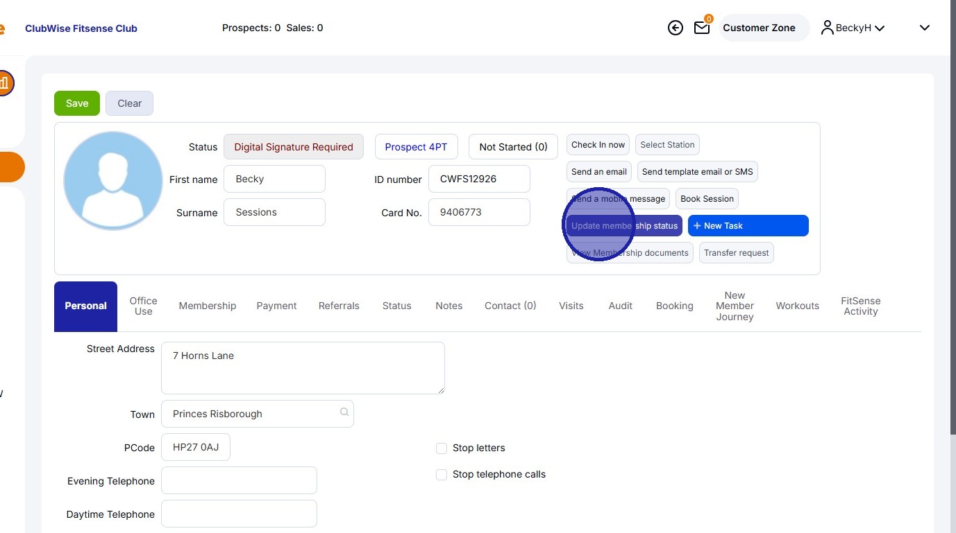 CW UK Member How to change the members address - Contract Management